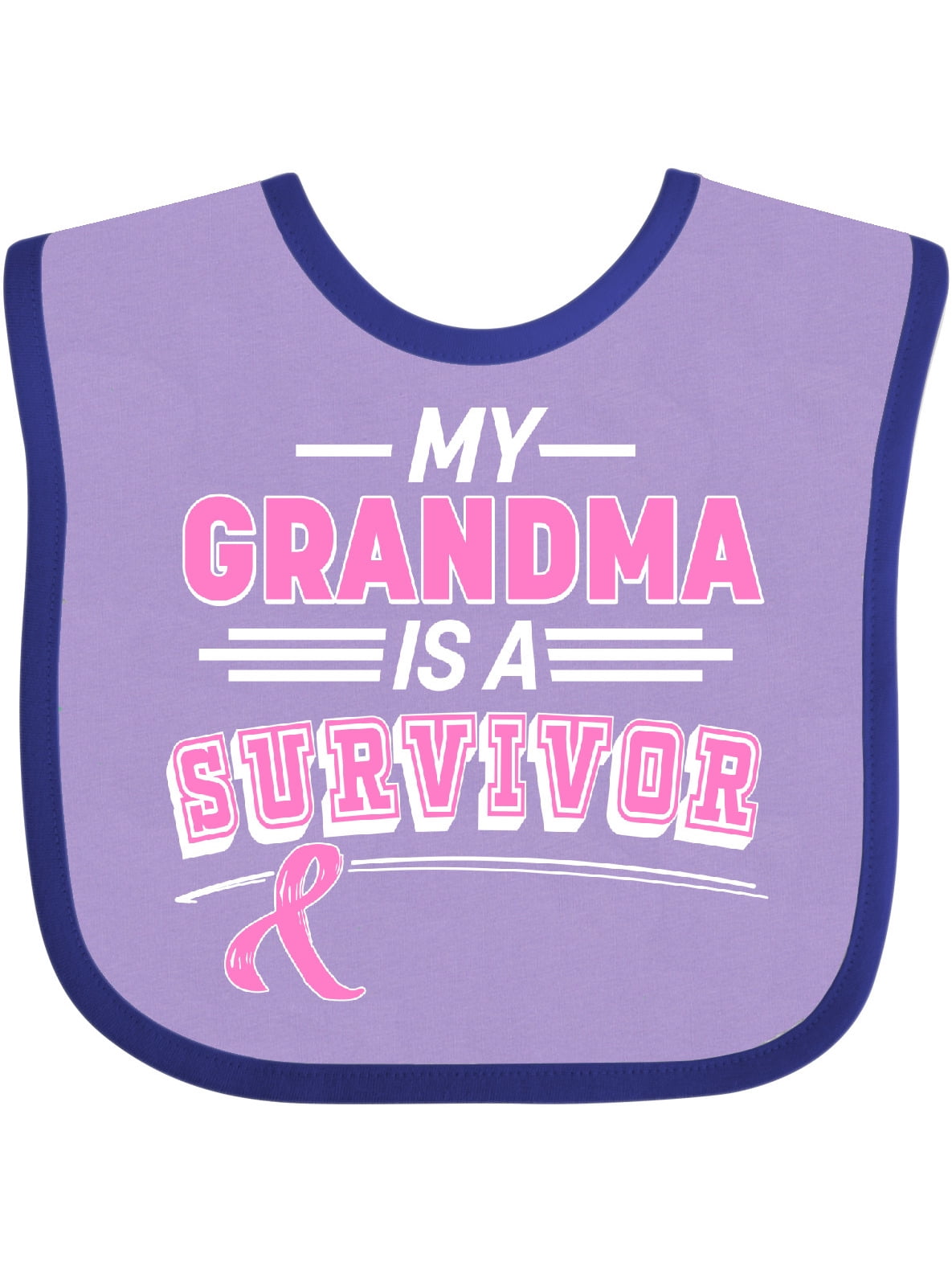 Inktastic My Grandma is a Survivor Breast Cancer Awareness Boys or Girls Baby Bib - Walmart.com