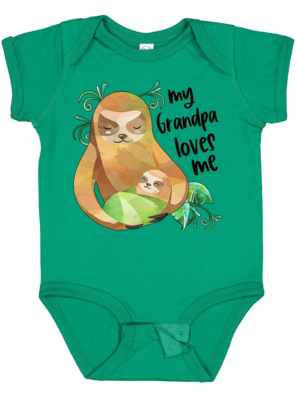 Inktastic My Grandpa Loves Me Cute Sloth and Baby Boys or Girls Baby ...
