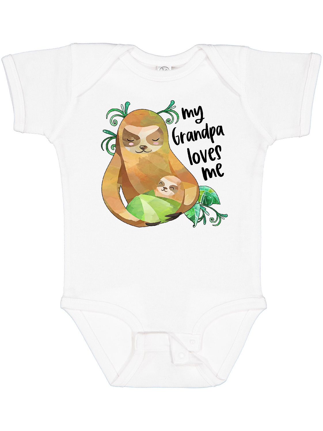 Inktastic My Grandpa Loves Me Cute Sloth and Baby Boys or Girls Baby ...