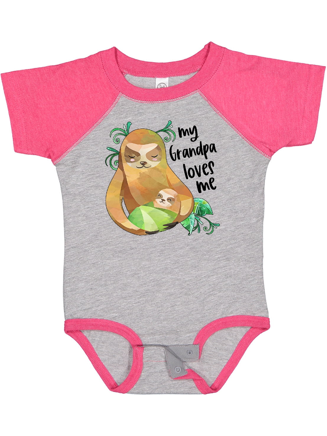 Inktastic My Grandpa Loves Me Cute Sloth and Baby Boys or Girls Baby Bodysuit - Walmart.com