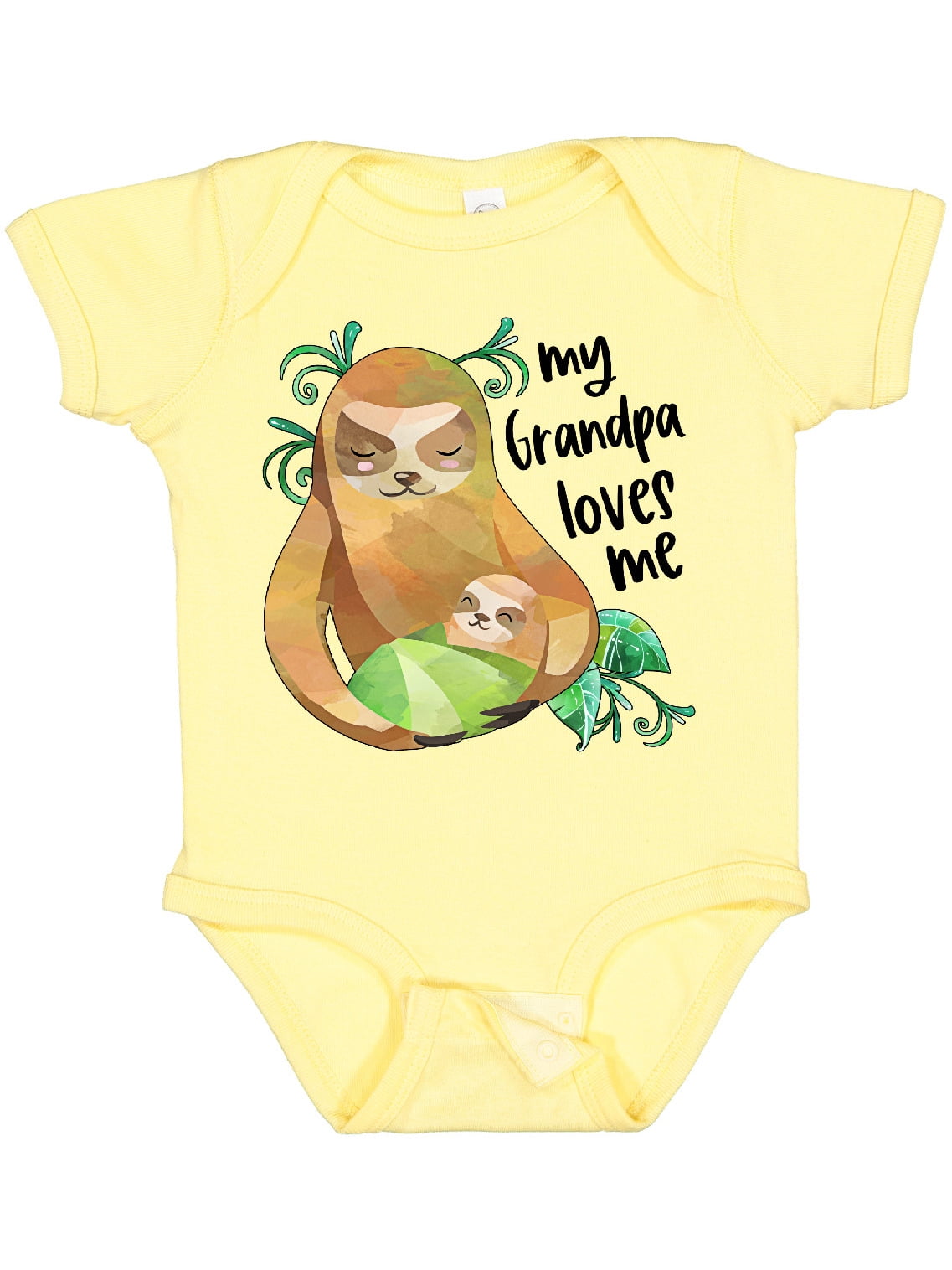 Inktastic My Grandpa Loves Me Cute Sloth and Baby Boys or Girls Baby Bodysuit - Walmart.com