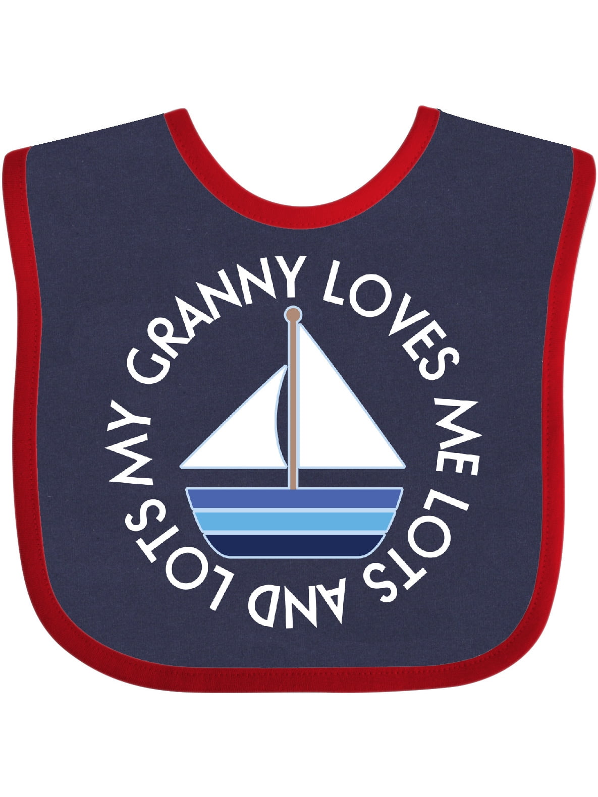 Inktastic My Granny Loves Me Boys Sailboat Grandson Boys Baby Bib - Walmart.com