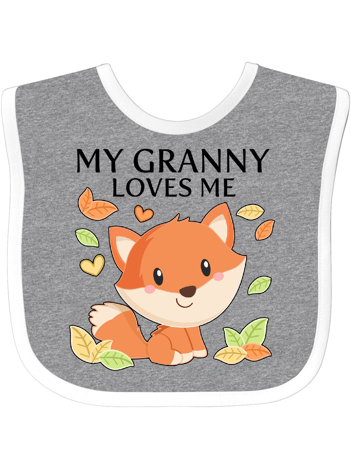 Inktastic My Granny Loves Me- Little Fox Boys or Girls Baby Bib - Walmart.com