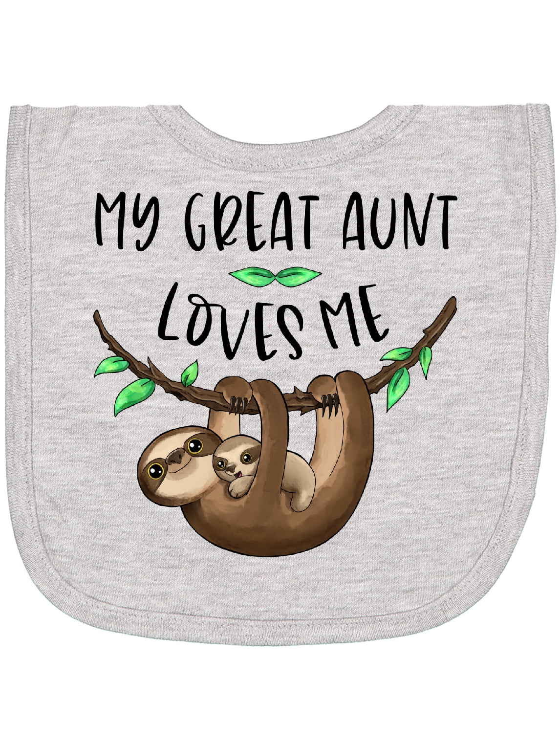 Inktastic My Great Aunt Loves Me Cute Sloth and Baby Newborn Bib ...