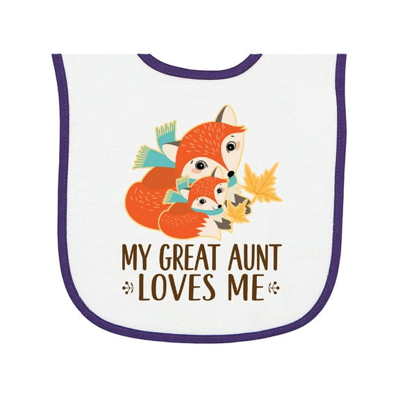 Inktastic My Great Aunt Loves Me Fox Baby Terry Cloth Bib - Walmart.com