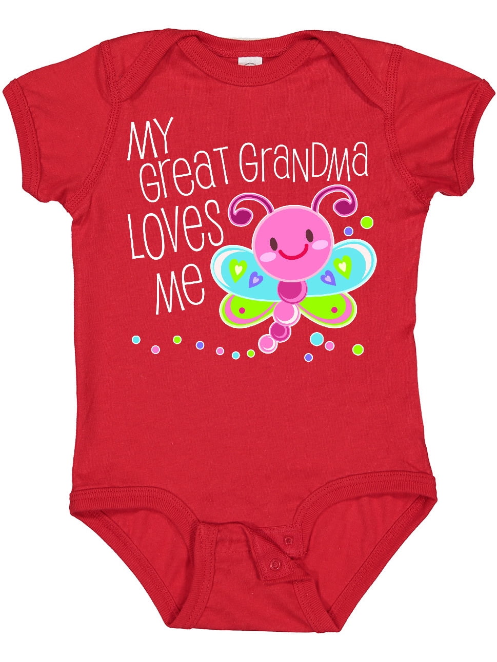 Inktastic My Great Grandma Loves Me- Cute Dragonfly Boys or Girls Baby Bodysuit - Walmart.com