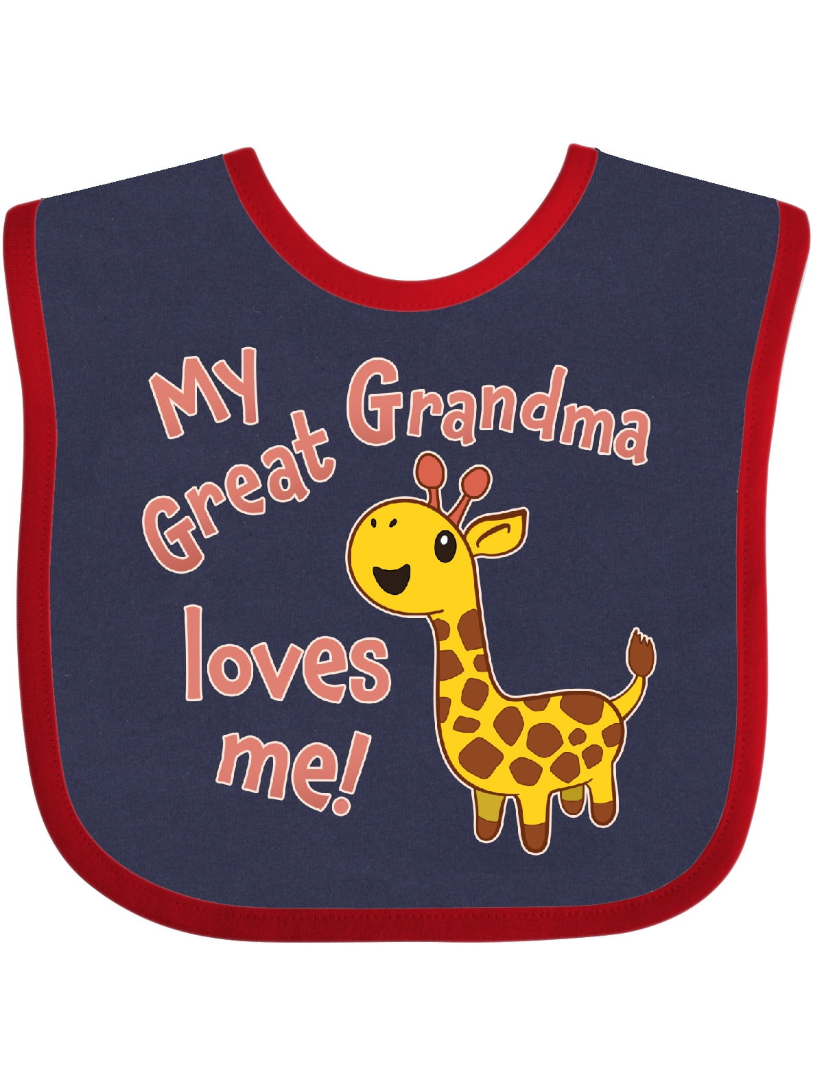 Inktastic My Great Grandma Loves Me Cute Giraffe Boys or Girls Baby Bib - Walmart.com