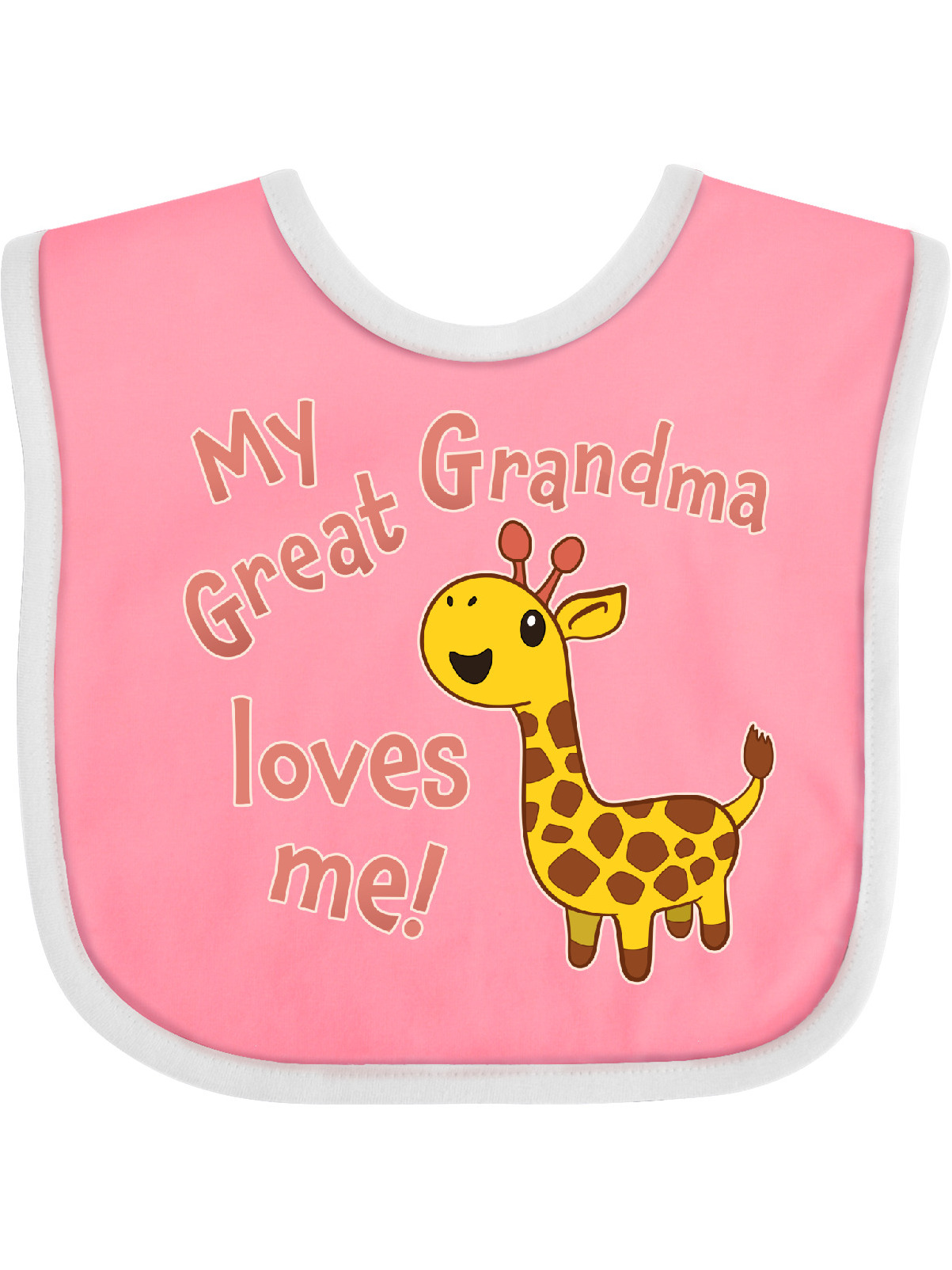 Inktastic My Great Grandma Loves Me- Cute Giraffe Boys or Girls Baby Bib - Walmart.com