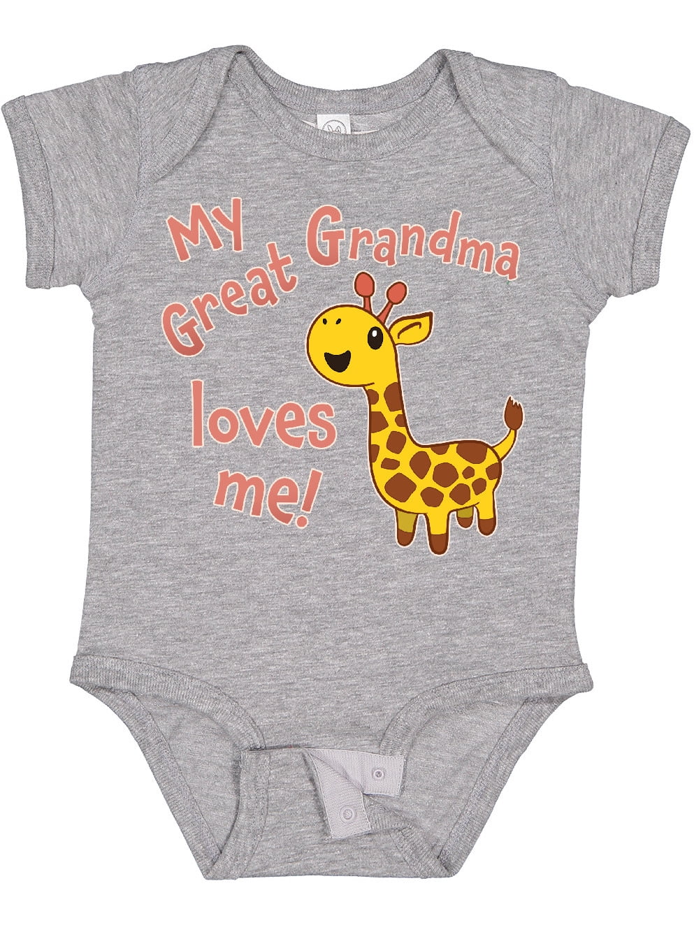 Inktastic My Great Grandma Loves Me- Cute Giraffe Boys or Girls Baby Bodysuit - Walmart.com