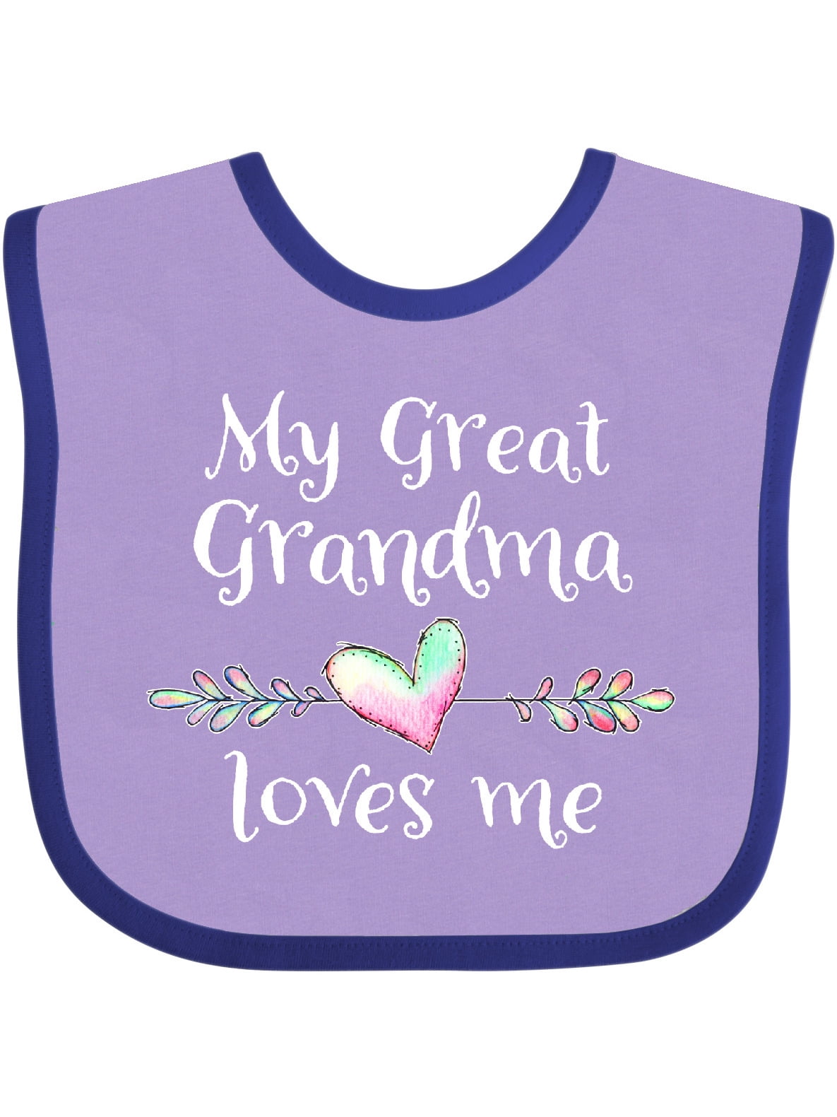 Inktastic My Great Grandma Loves Me- Heart Great Grandchild Boys or Girls Baby Bib - Walmart.com