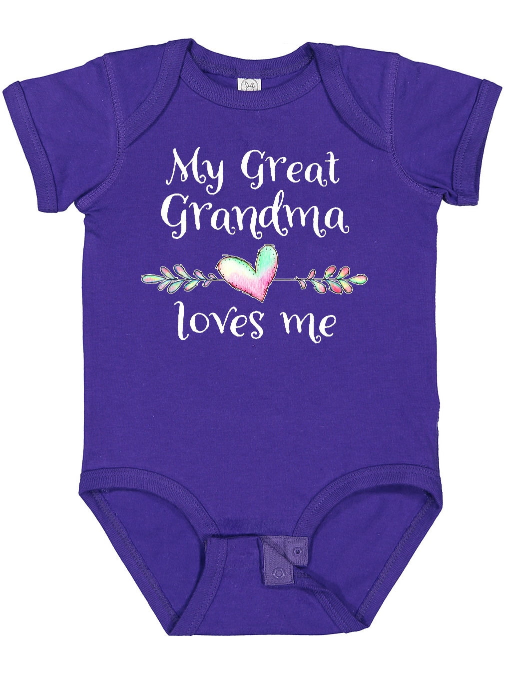 Inktastic My Great Grandma Loves Me- Heart Great Grandchild Boys or Girls Baby Bodysuit ...