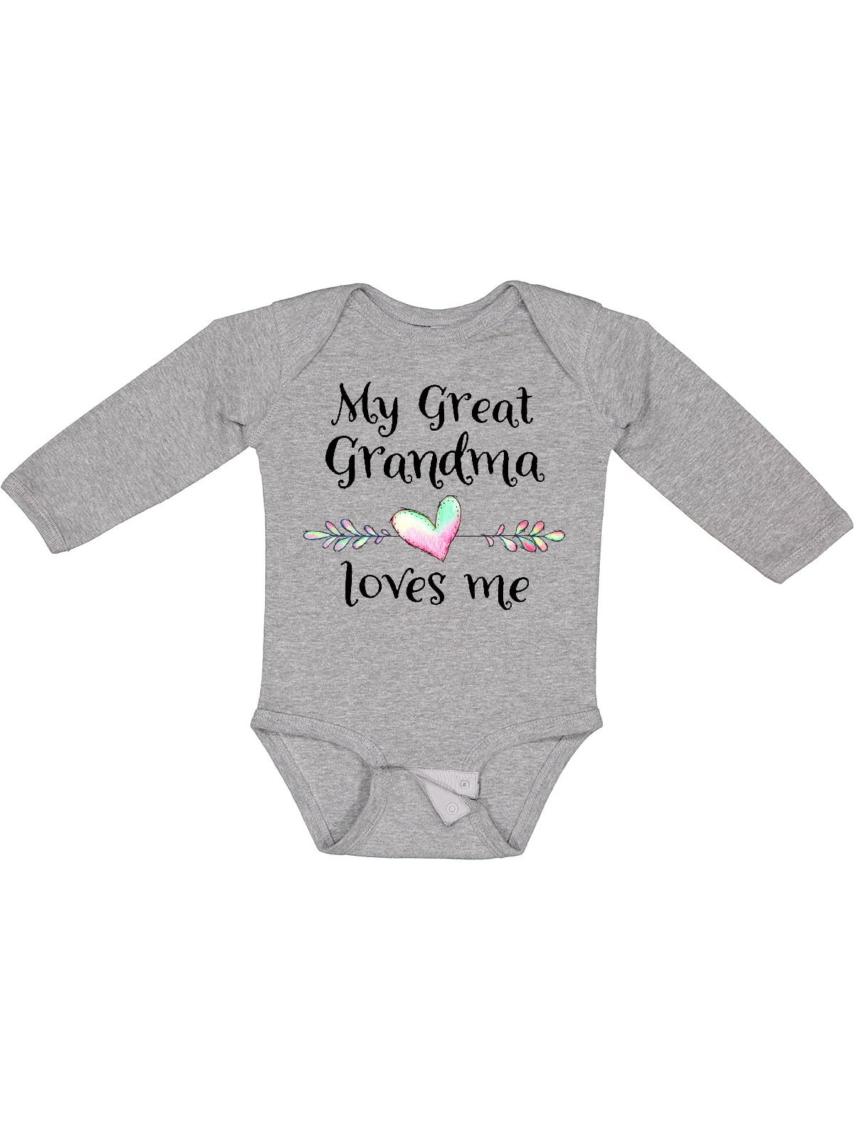 Inktastic My Great Grandma Loves Me- Heart Great Grandchild Boys or Girls Long Sleeve Baby ...