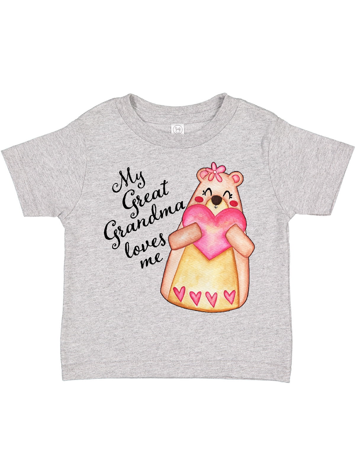 Inktastic My Great Grandma Loves Me- bear with heart Boys or Girls Toddler T-Shirt - Walmart.com