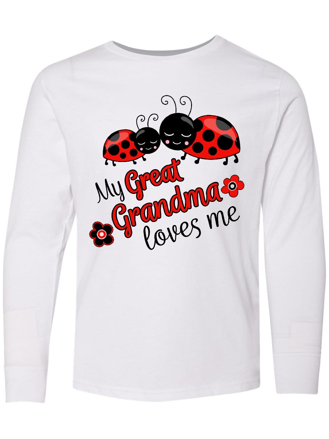 Inktastic My Great Grandma Loves Me with Cute Ladybugs Long Sleeve Youth T-Shirt - Walmart.com
