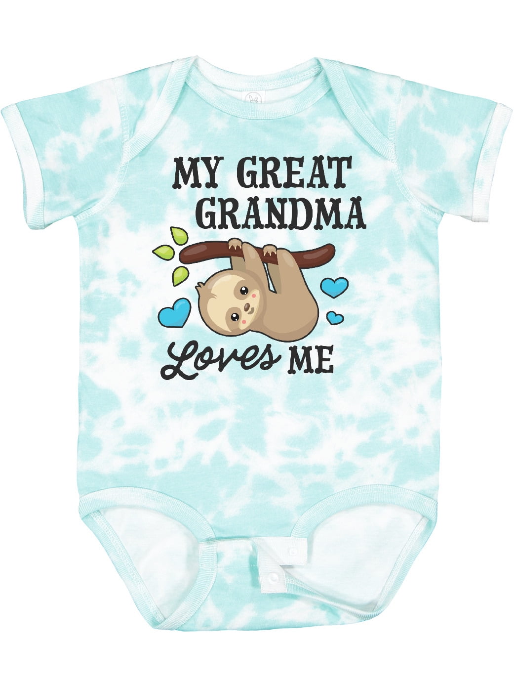 Inktastic My Great Grandma Loves Me with Sloth and Hearts Boys or Girls Baby Bodysuit - Walmart.com