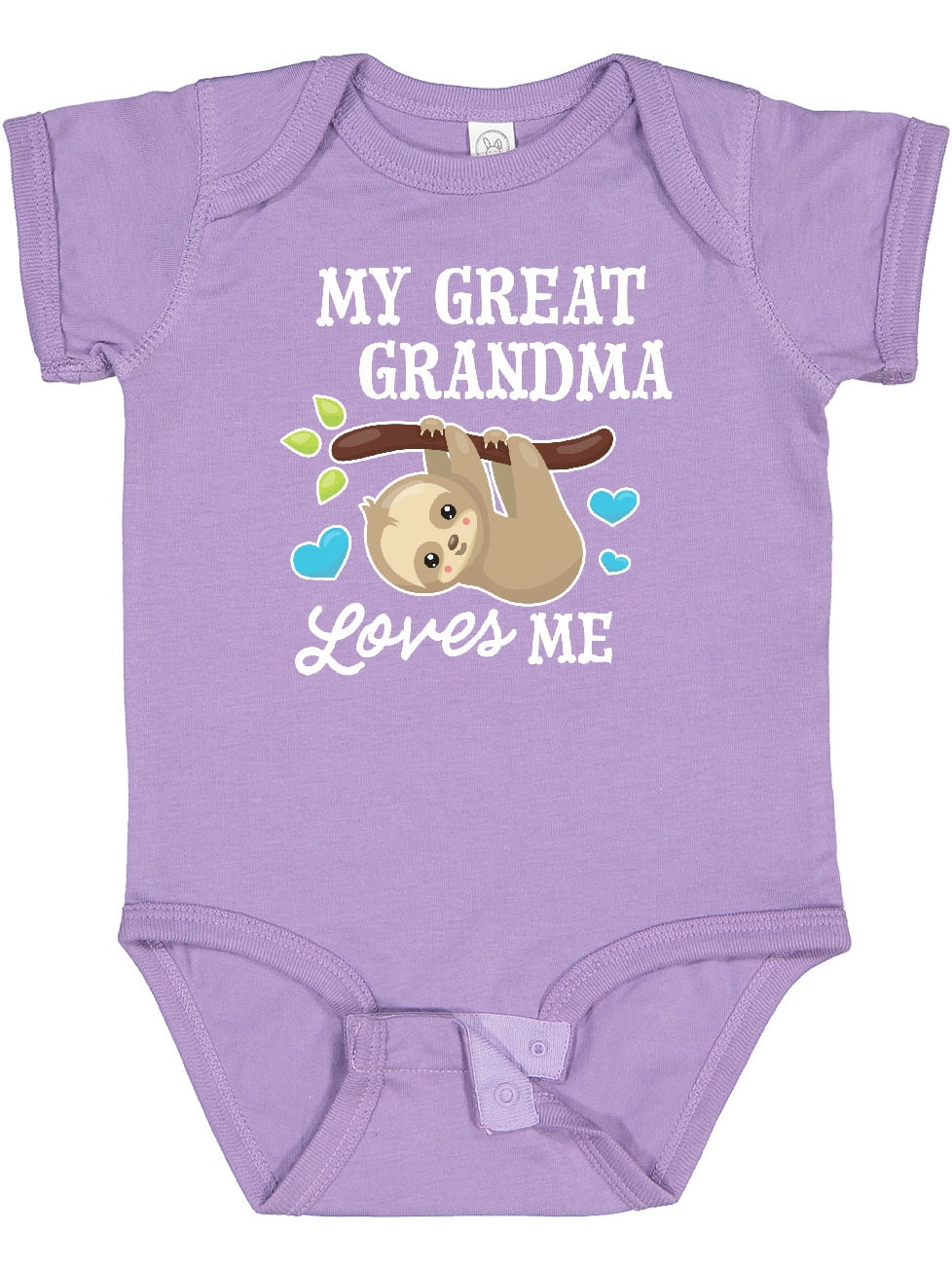 Inktastic My Great Grandma Loves Me with Sloth and Hearts Boys or Girls Baby Bodysuit - Walmart.com