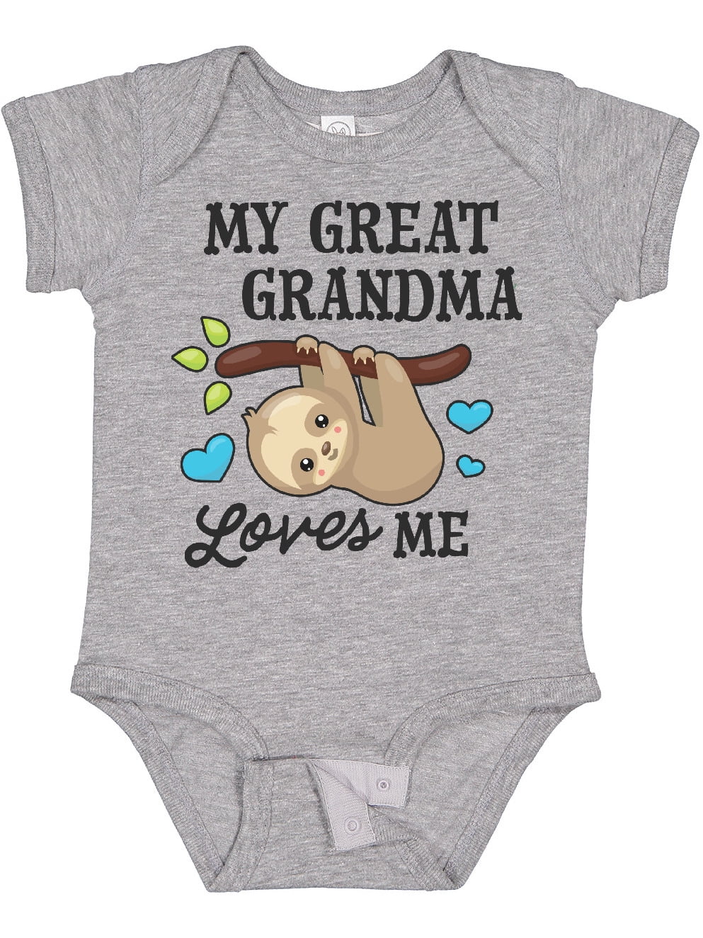 Inktastic My Great Grandma Loves Me with Sloth and Hearts Boys or Girls Baby Bodysuit - Walmart.com