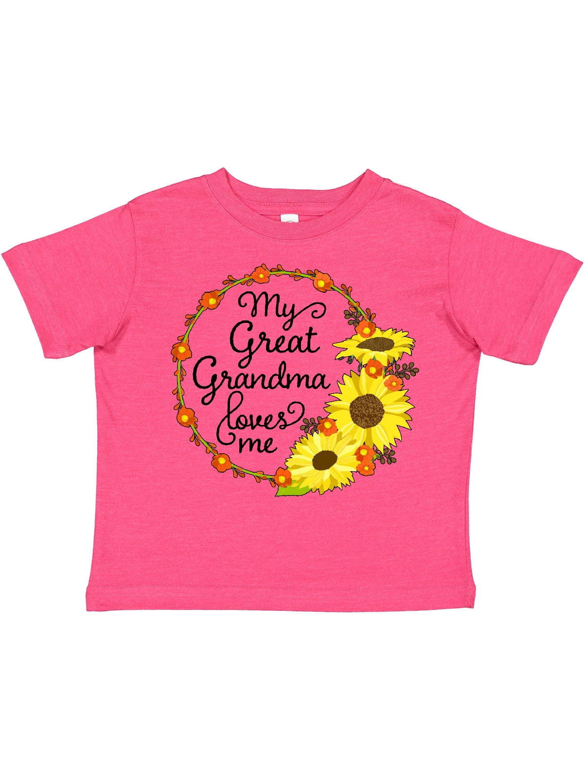 Inktastic My Great Grandma Loves Me with Sunflower Wreath Boys or Girls Toddler T-Shirt ...