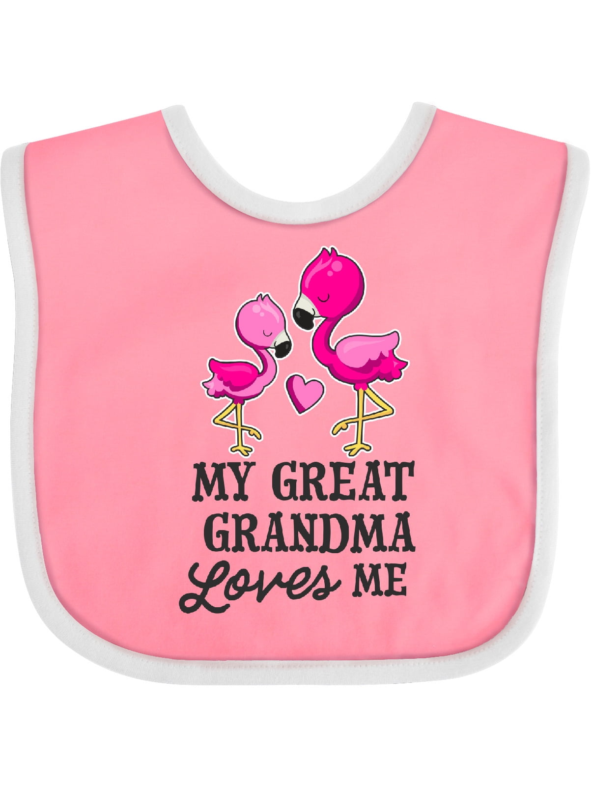 Inktastic My Great Grandma Loves Me with Two Flamingos Boys or Girls Baby Bib - Walmart.com
