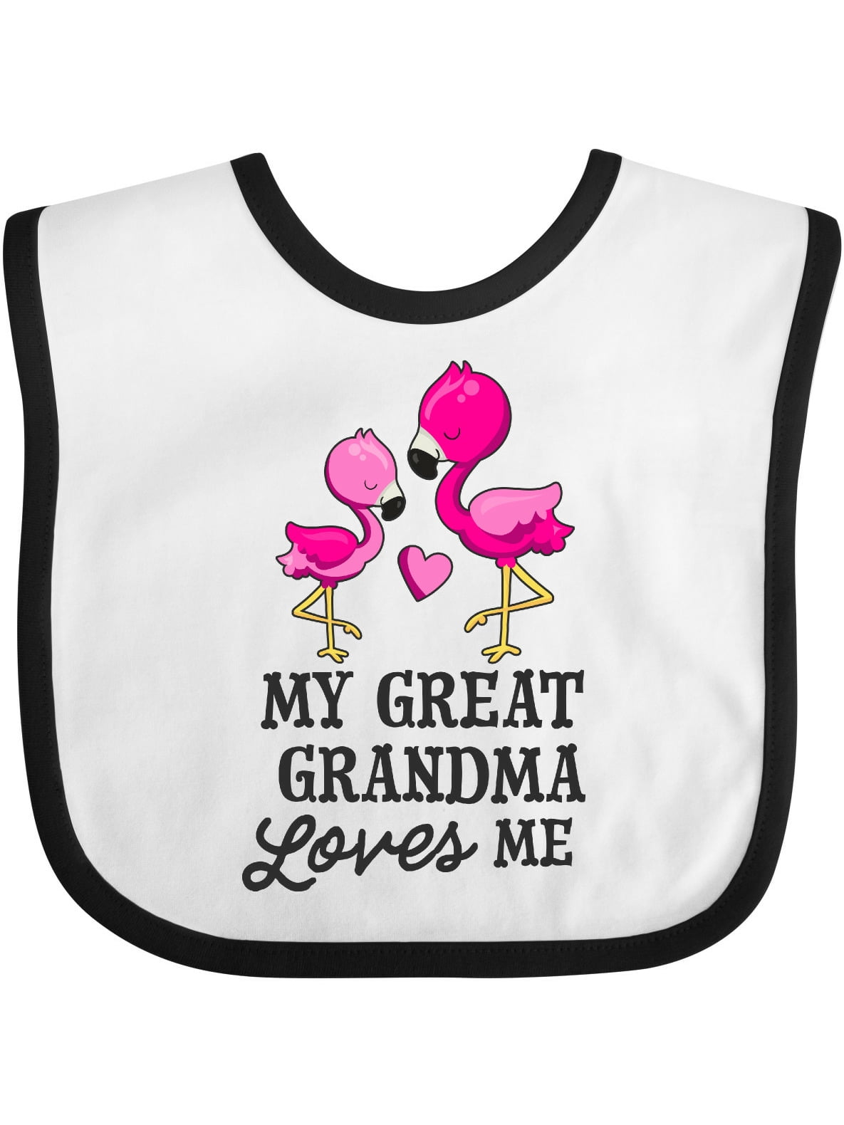 Inktastic My Great Grandma Loves Me with Two Flamingos Boys or Girls Baby Bib - Walmart.com