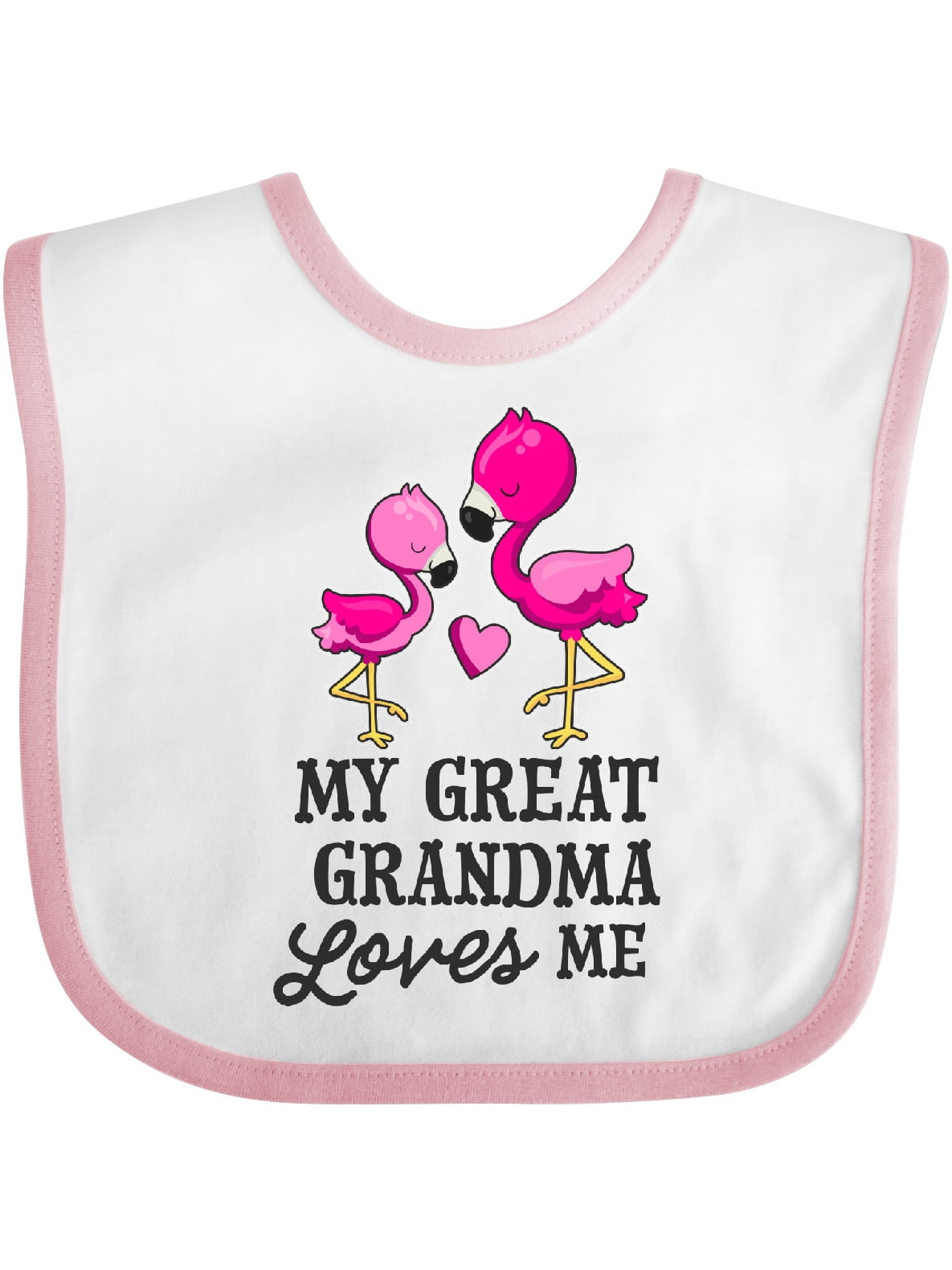 Inktastic My Great Grandma Loves Me with Two Flamingos Boys or Girls Baby Bib - Walmart.com