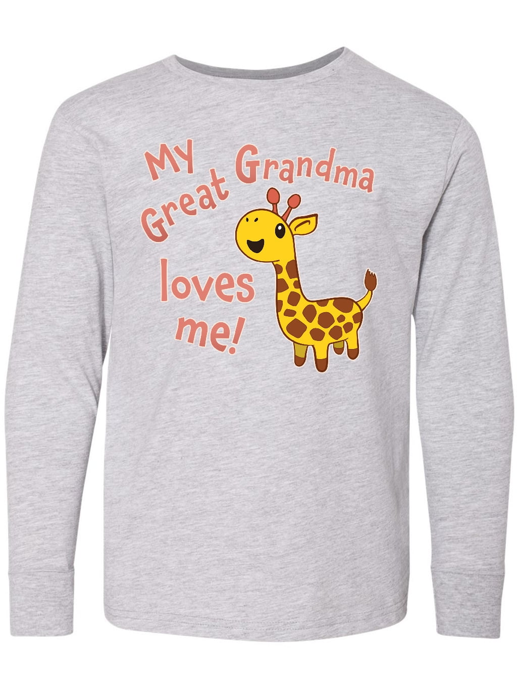 Inktastic My Great Grandma Loves me- cute giraffe Long Sleeve Youth T-Shirt - Walmart.com