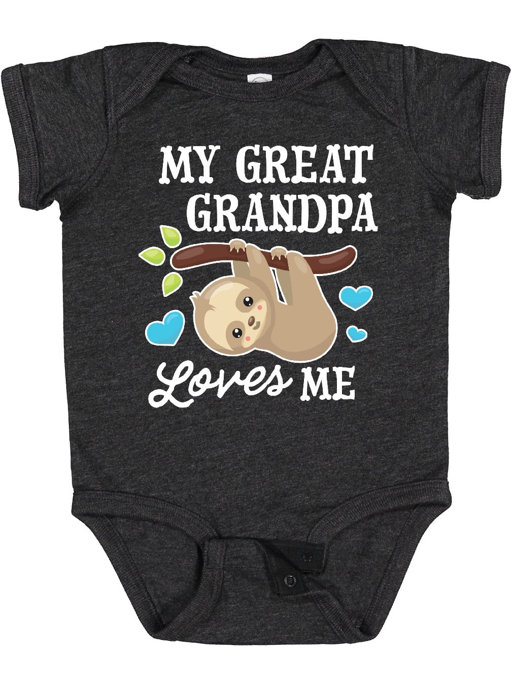 Inktastic My Great Grandpa Loves Me with Sloth and Hearts Boys or Girls Baby Bodysuit - Walmart.com