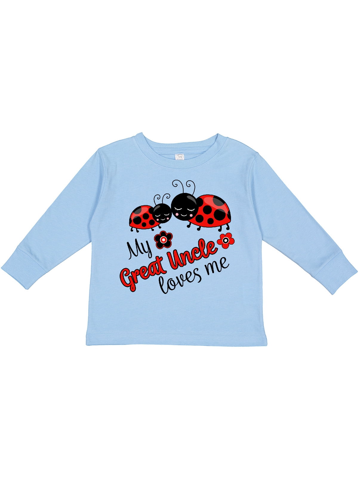 Inktastic My Great Uncle Loves Me with Cute Ladybugs Boys or Girls Long Sleeve Toddler T-Shirt ...