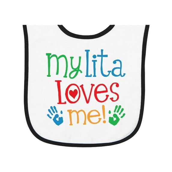 Inktastic My Lita Loves Me Grandchild Baby Terry Cloth Bib - Walmart.com
