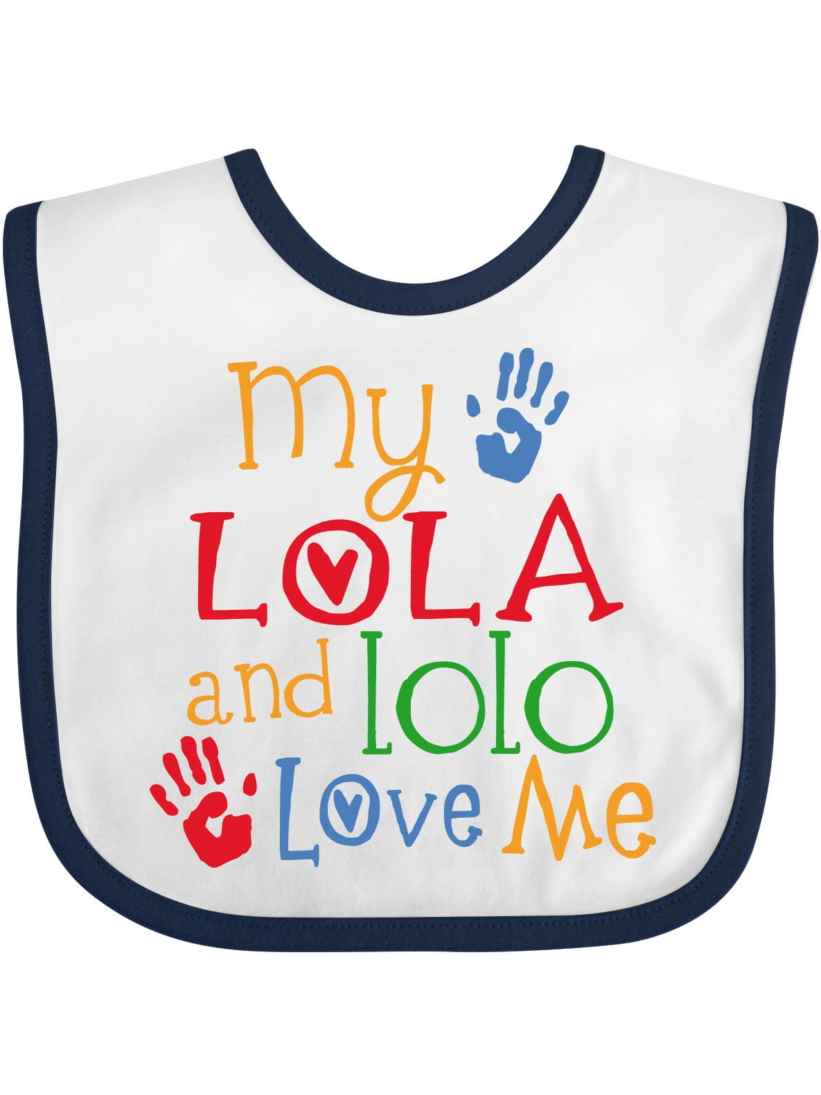 Inktastic My Lola and Lolo Love Me Grandchild Boys or Girls Baby Bib ...