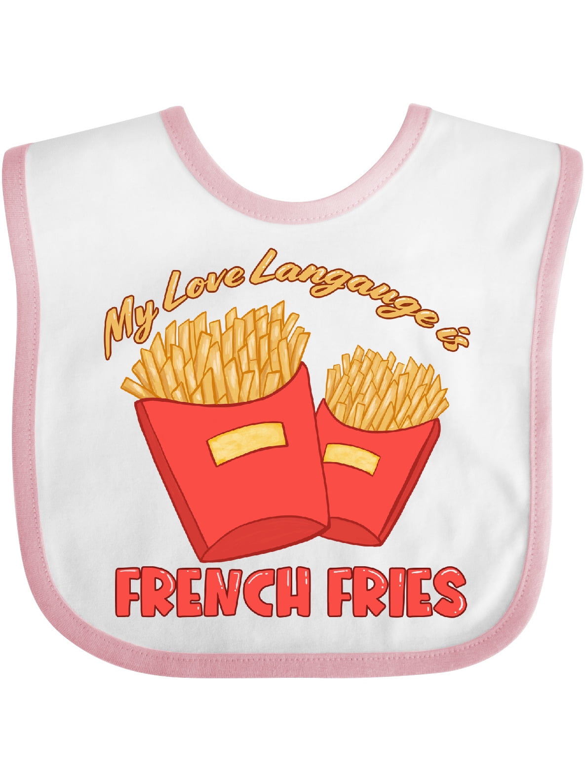 Inktastic My Love Language is French Fries Boys or Girls Baby Bib ...