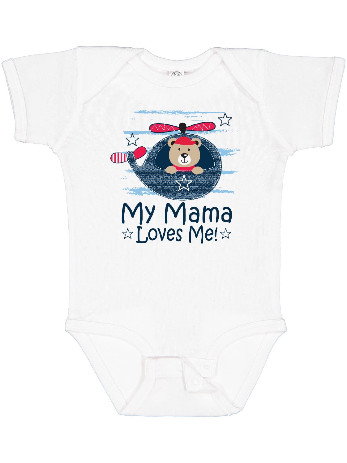 Inktastic My Mama Loves Me Boys Helicopter Boys Baby Bodysuit - Walmart.com