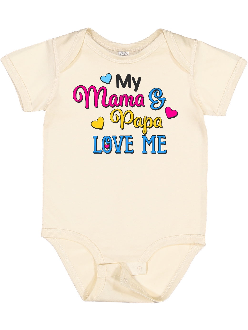 Inktastic My Mama and Papa Love Me with Hearts Boys or Girls Baby Bodysuit - Walmart.com
