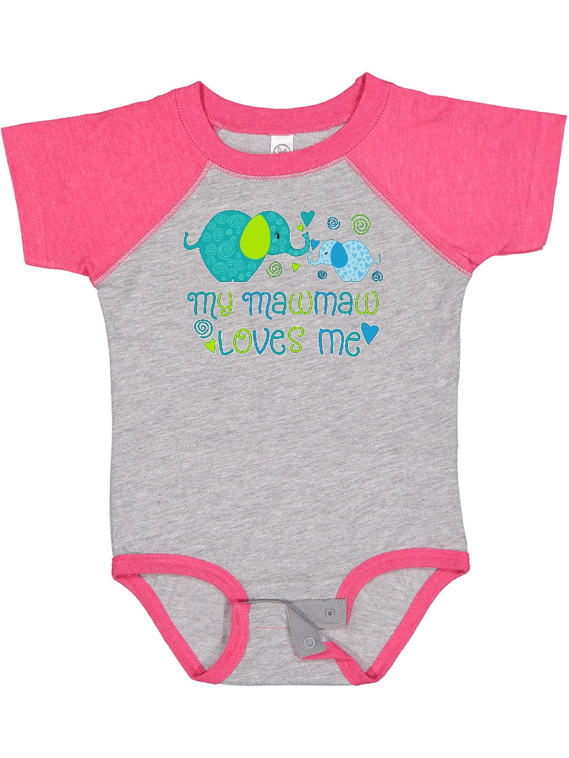 Inktastic My Mawmaw Loves Me Cute Elephants Boys or Girls Baby Bodysuit - Walmart.com