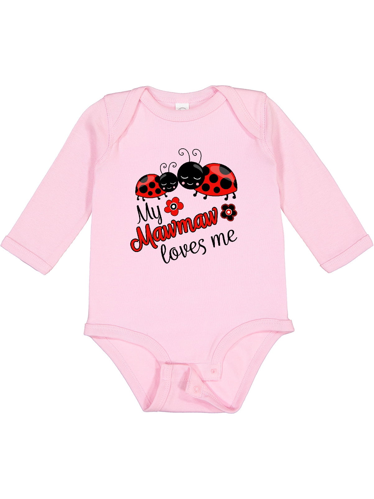 Inktastic My Mawmaw Loves Me with Cute Ladybugs Boys or Girls Long Sleeve Baby Bodysuit ...