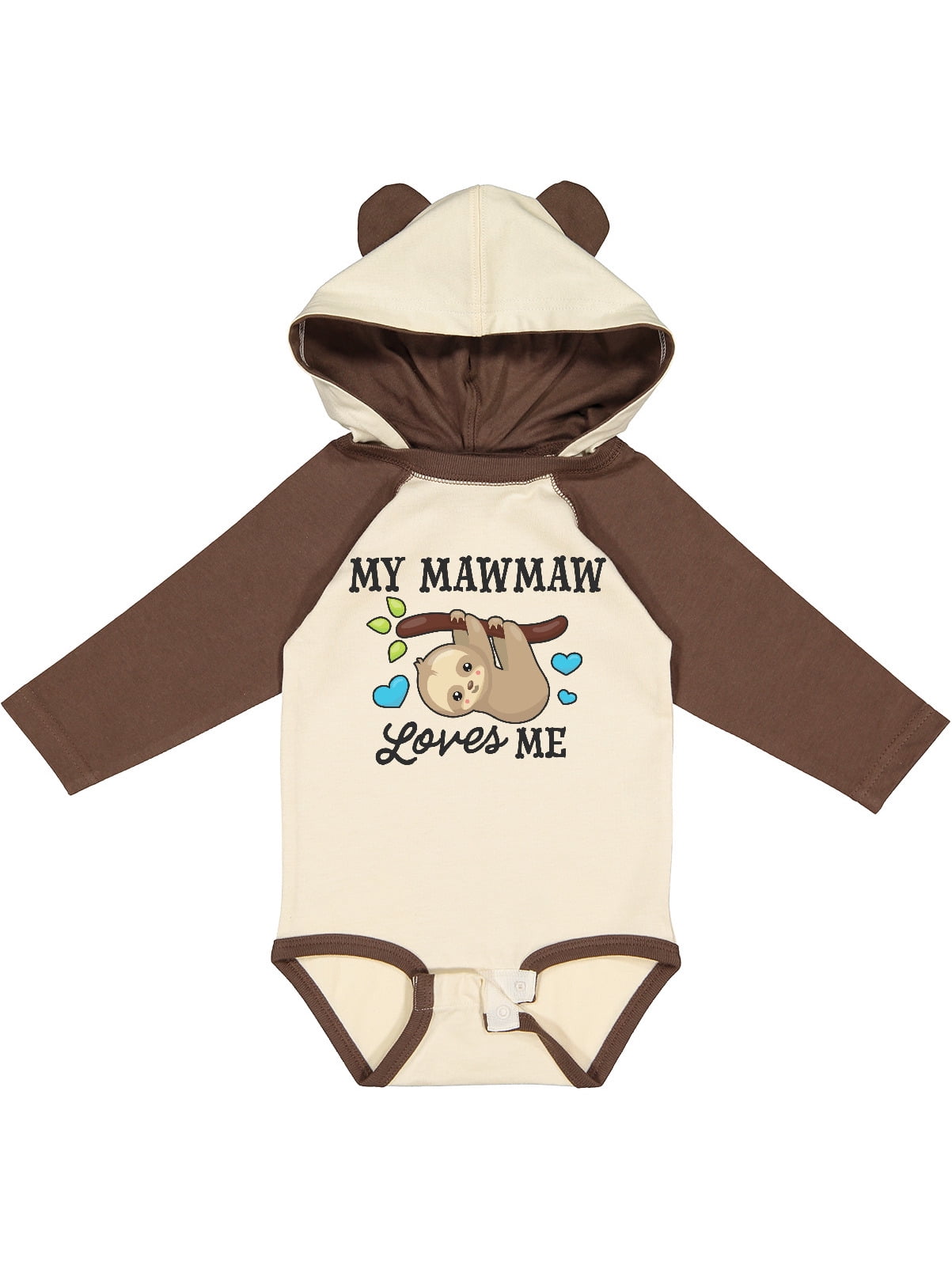 Inktastic My Mawmaw Loves Me with Sloth and Hearts Boys or Girls Long Sleeve Baby Bodysuit ...