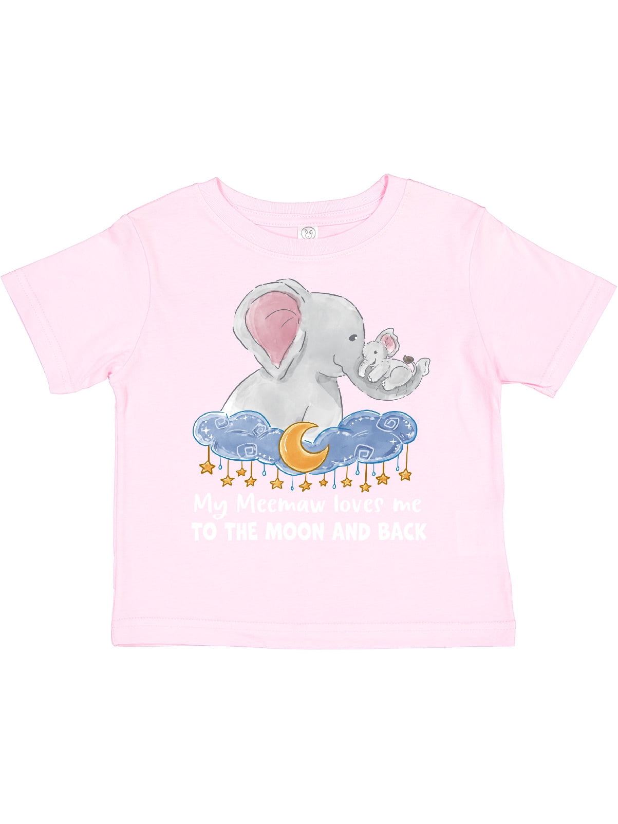 Inktastic My Meemaw Loves me to the Moon and Back Elephant Family Boys or Girls Toddler T-Shirt ...