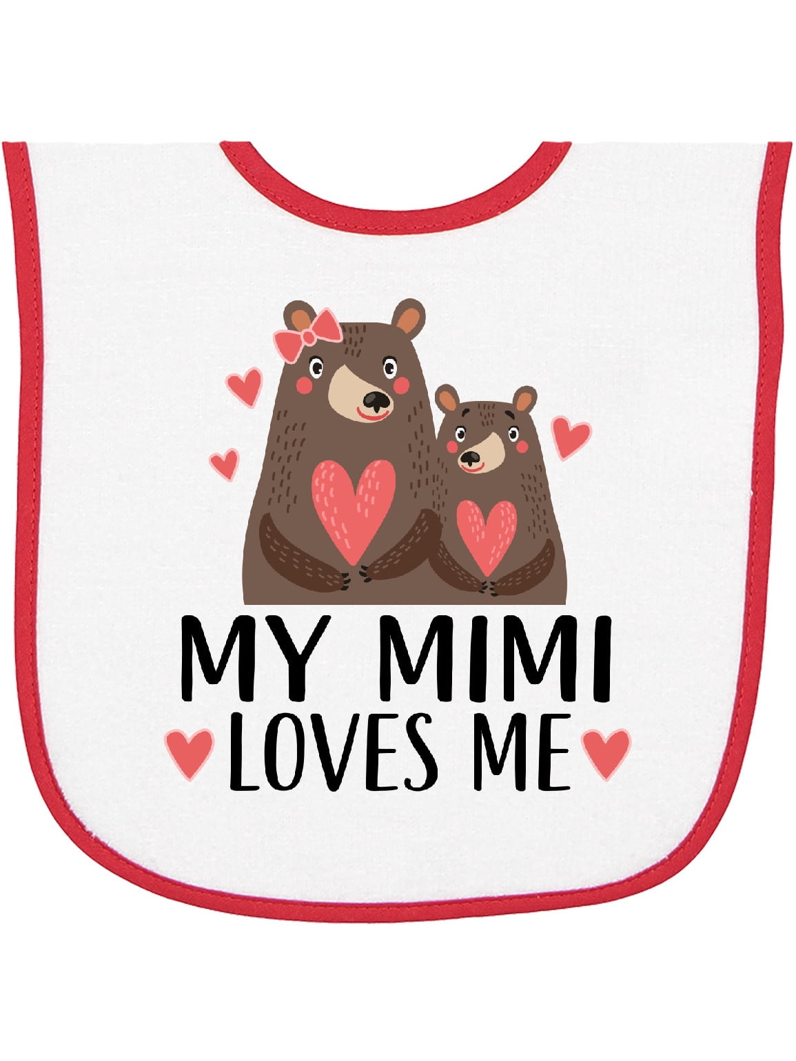 Inktastic My Mimi Loves Me Bear Baby Terry Cloth Bib - Walmart.com
