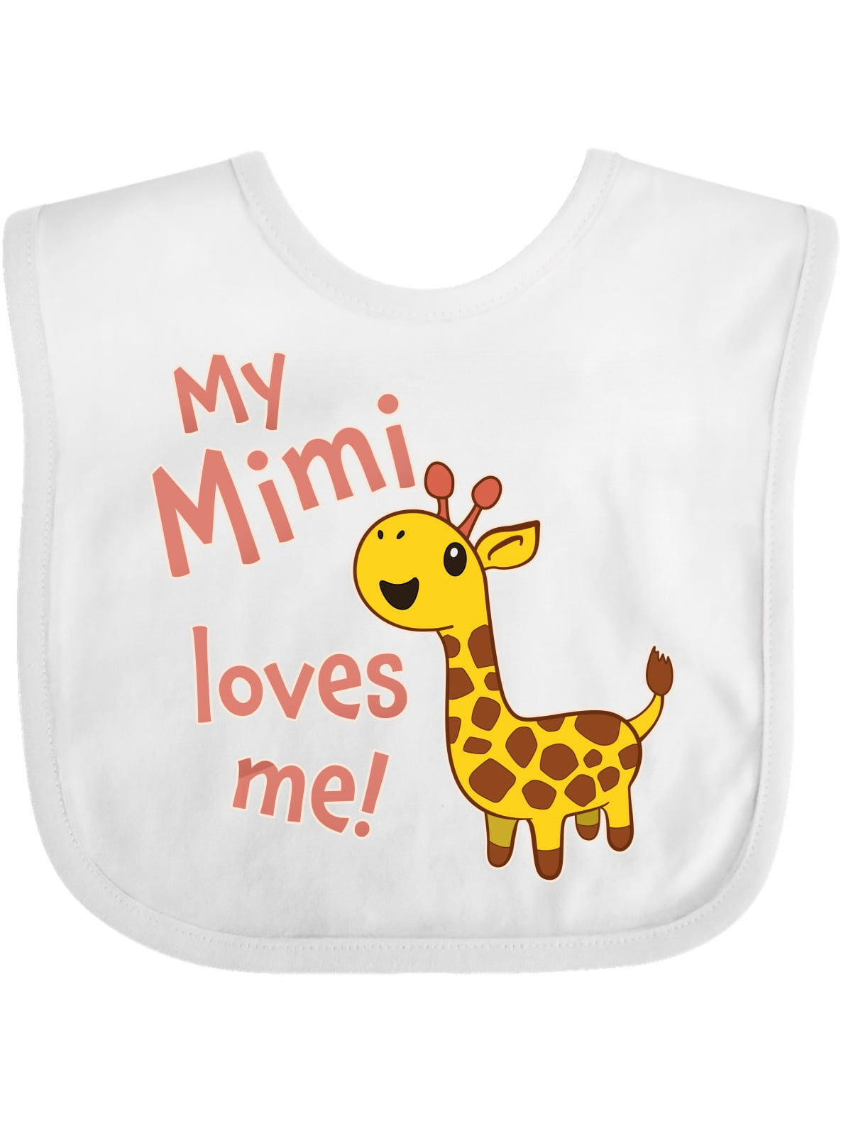 Inktastic My Mimi Loves Me- Cute Giraffe Boys or Girls Baby Bib - Walmart.com