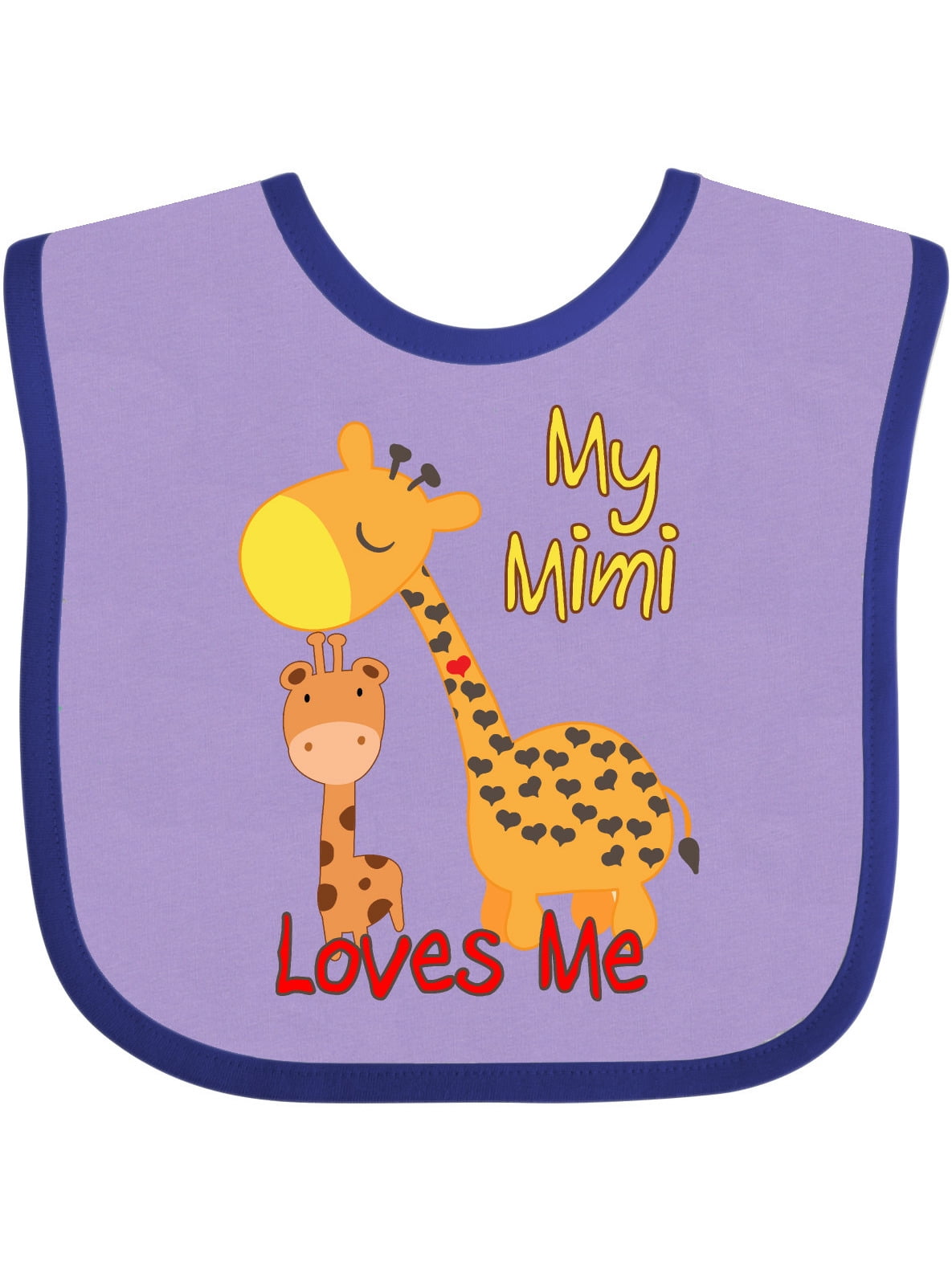 Inktastic My Mimi Loves Me Giraffe Boys or Girls Baby Bib - Walmart.com