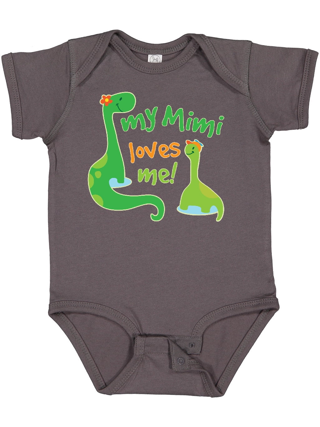 Inktastic My Mimi Loves Me Grandson Dinosaur Boys Baby Bodysuit - Walmart.com