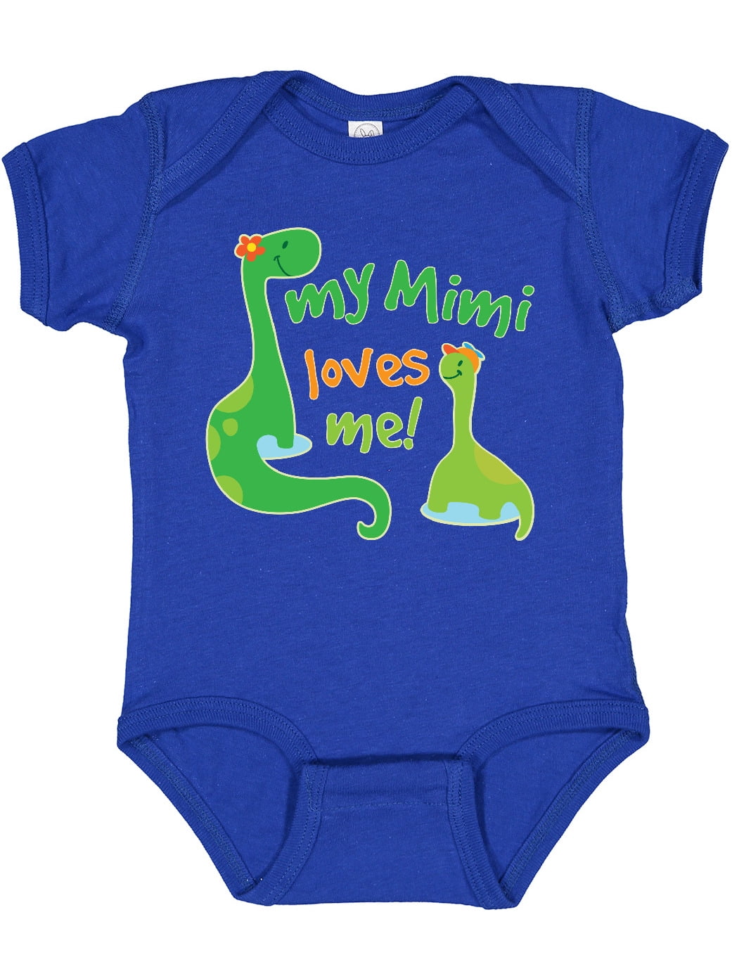 Inktastic My Mimi Loves Me Grandson Dinosaur Boys Baby Bodysuit - Walmart.com