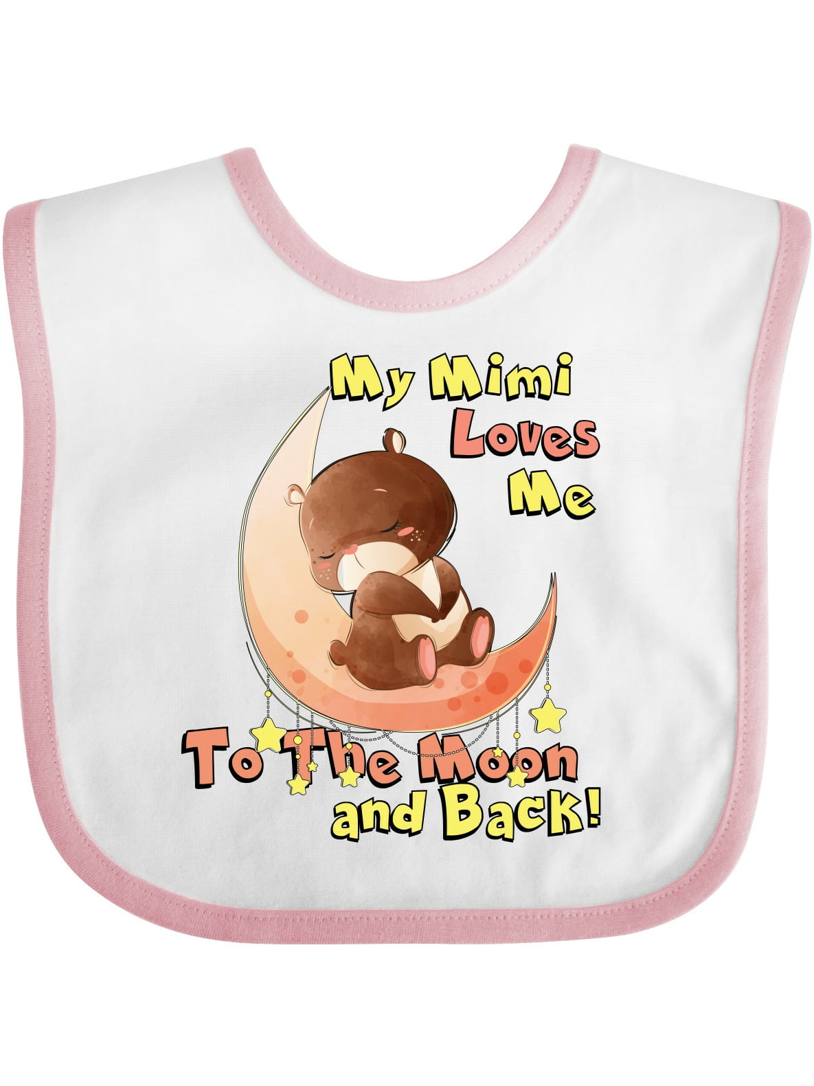 Inktastic My Mimi Loves Me to the Moon and Back Boys or Girls Baby Bib - Walmart.com
