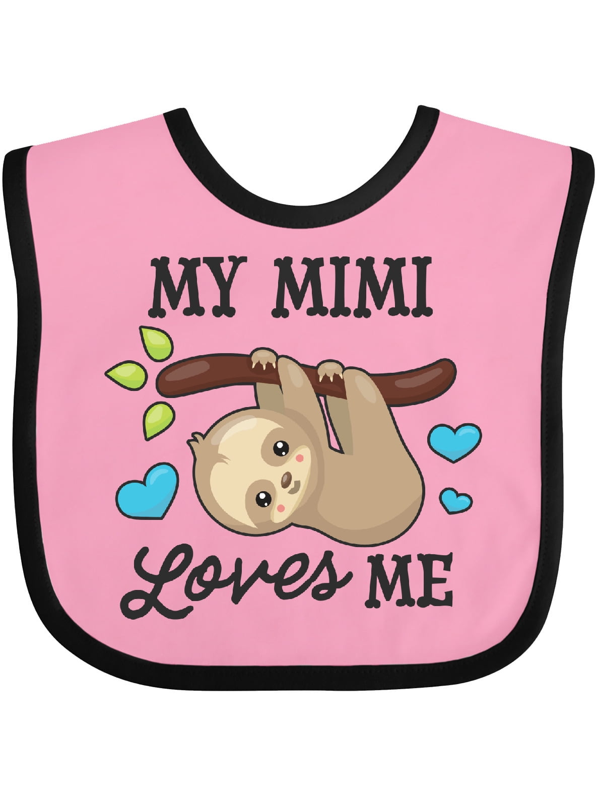 Inktastic My Mimi Loves Me with Sloth and Hearts Boys or Girls Baby Bib - Walmart.com