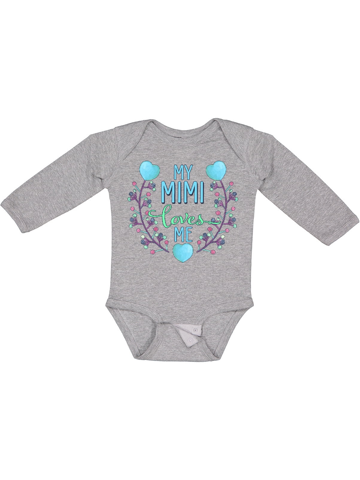 Inktastic My Mimi Loves Mimi with Flowers and Hearts Boys or Girls Long ...