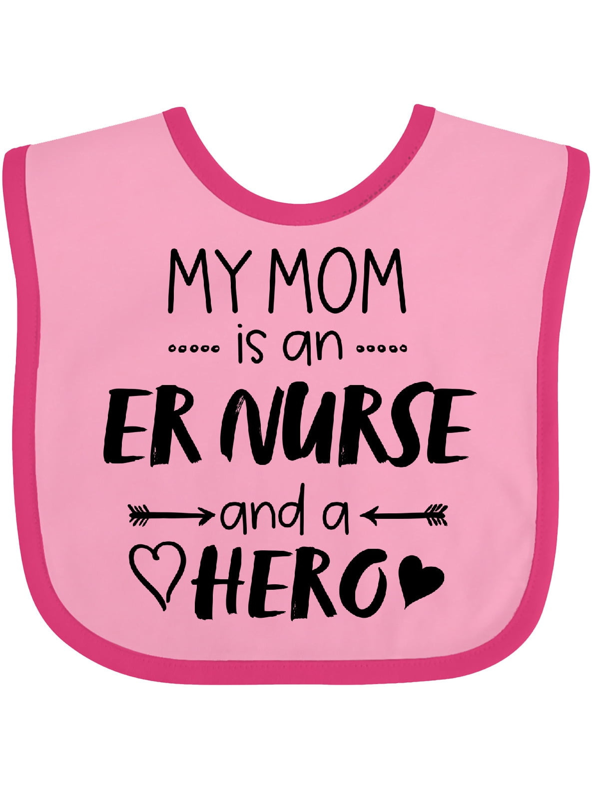 Inktastic My Mom is an Er Nurse and a Hero Boys or Girls Baby Bib ...