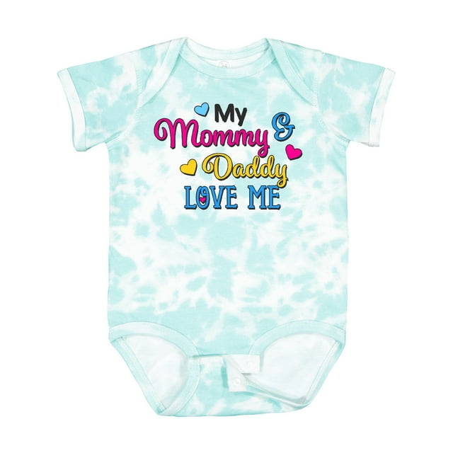 Inktastic My Mommy and Daddy Love Me with Hearts Boys or Girls Baby Bodysuit - Walmart.com