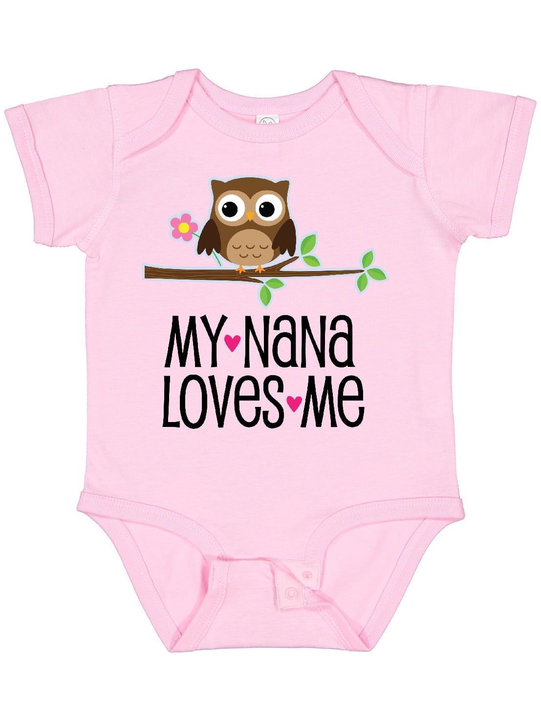 Inktastic My Nana Loves Me Owl Girls Baby Bodysuit - Walmart.com