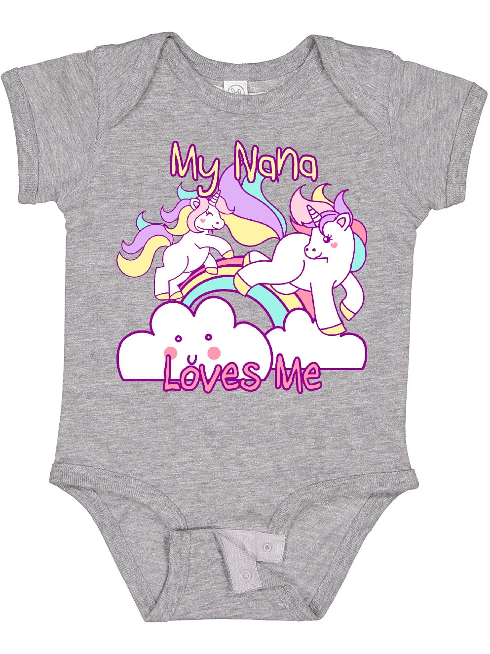 Inktastic My Nana Loves Me Unicorn Girls Baby Bodysuit - Walmart.com