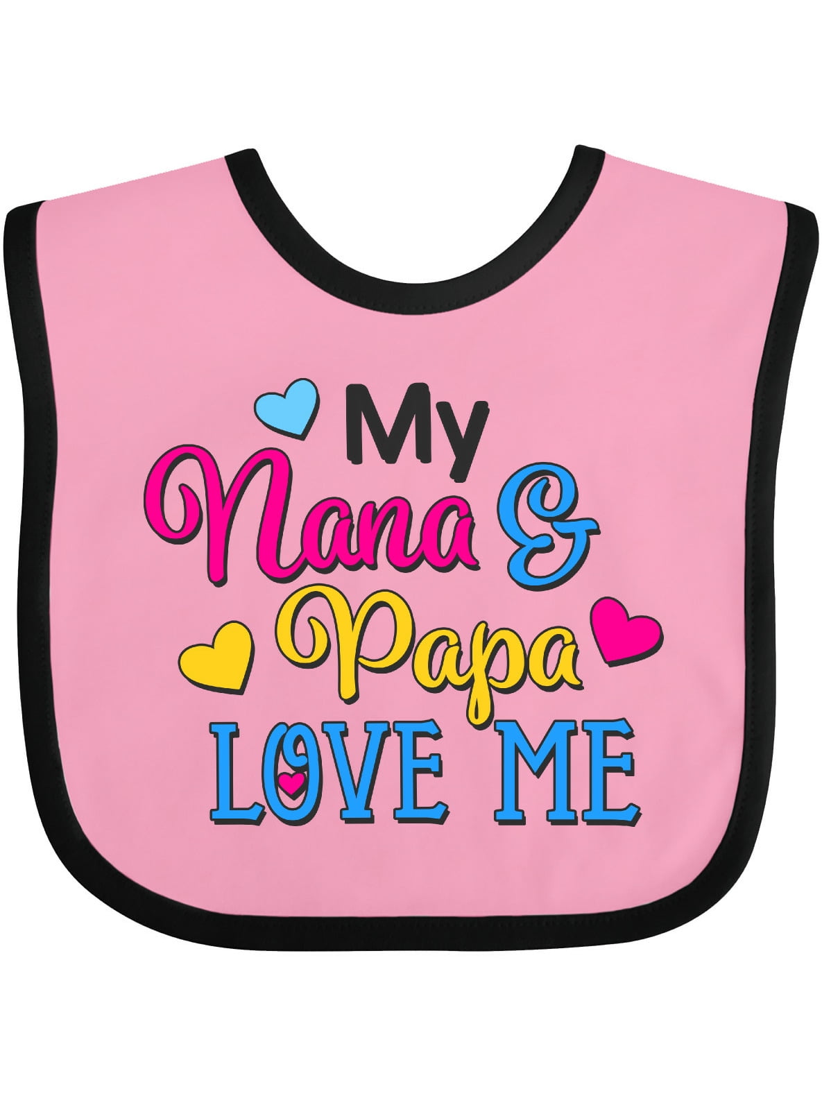Inktastic My Nana and Papa Love Me with Hearts Boys or Girls Baby Bib - Walmart.com